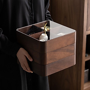 AMABEAgwsnh Kitchen Organization Solid Wood Household Commercial Dried Fruit Storage Box Partition with Lid Snack Snack Dried Fruit Box