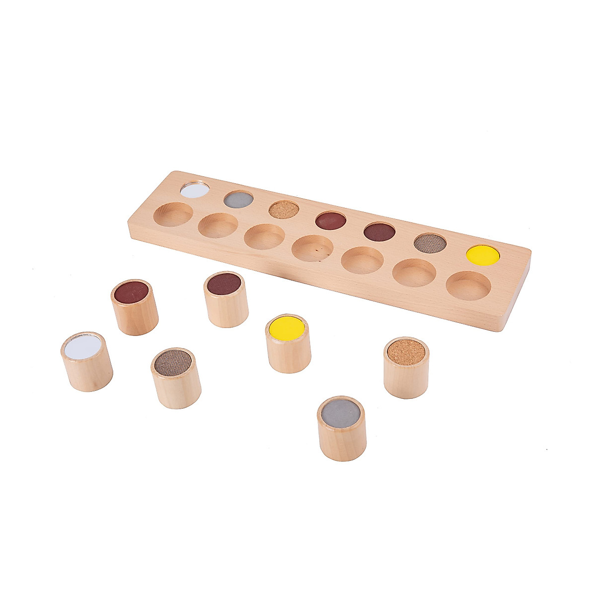 Montessori Sensory Toys for Babies 6-12 Months Wooden Touch & Match Board, Sensory Games for Kids 2 3 4 Years - Learning Different Materials Touch Feel,Montessori Kids Sensory Homeschool Supplies