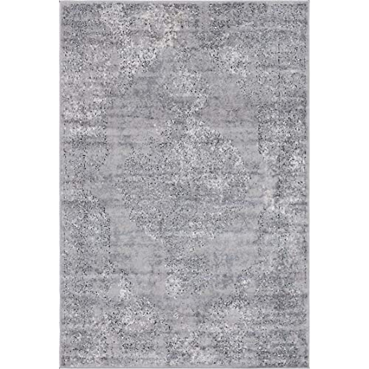 Rugs.com Oregon Collection Rug – 4' x 6' Gray Low-Pile Rug Perfect for Living Rooms, Large Dining Rooms, Open Floorplans