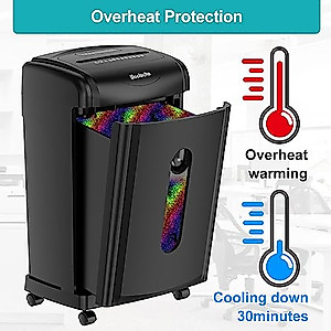 Woolsche Paper Shredder, 18-Sheet Cross Cut with 7.93-Gallon Pull Out Basket, P-4 Security Level, 3-Mode Design Shred Paper and Credit Card, Durable&Fast with Auto Jam Proof System Shredder for Office