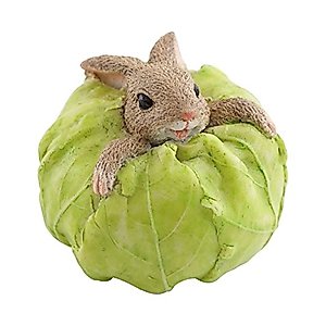 Top Collection Miniature Fairy Garden and Terrarium Rabbit Stuck in Cabbage Statue