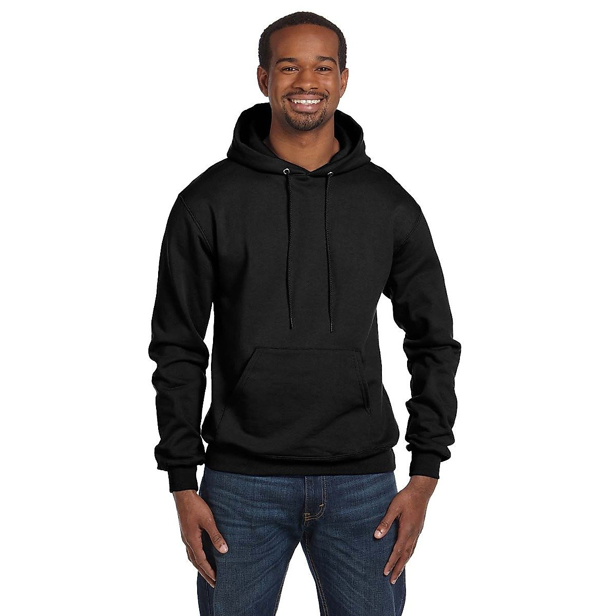 Champion Adult Pullover Hooded Sweatshirt, Black, Medium