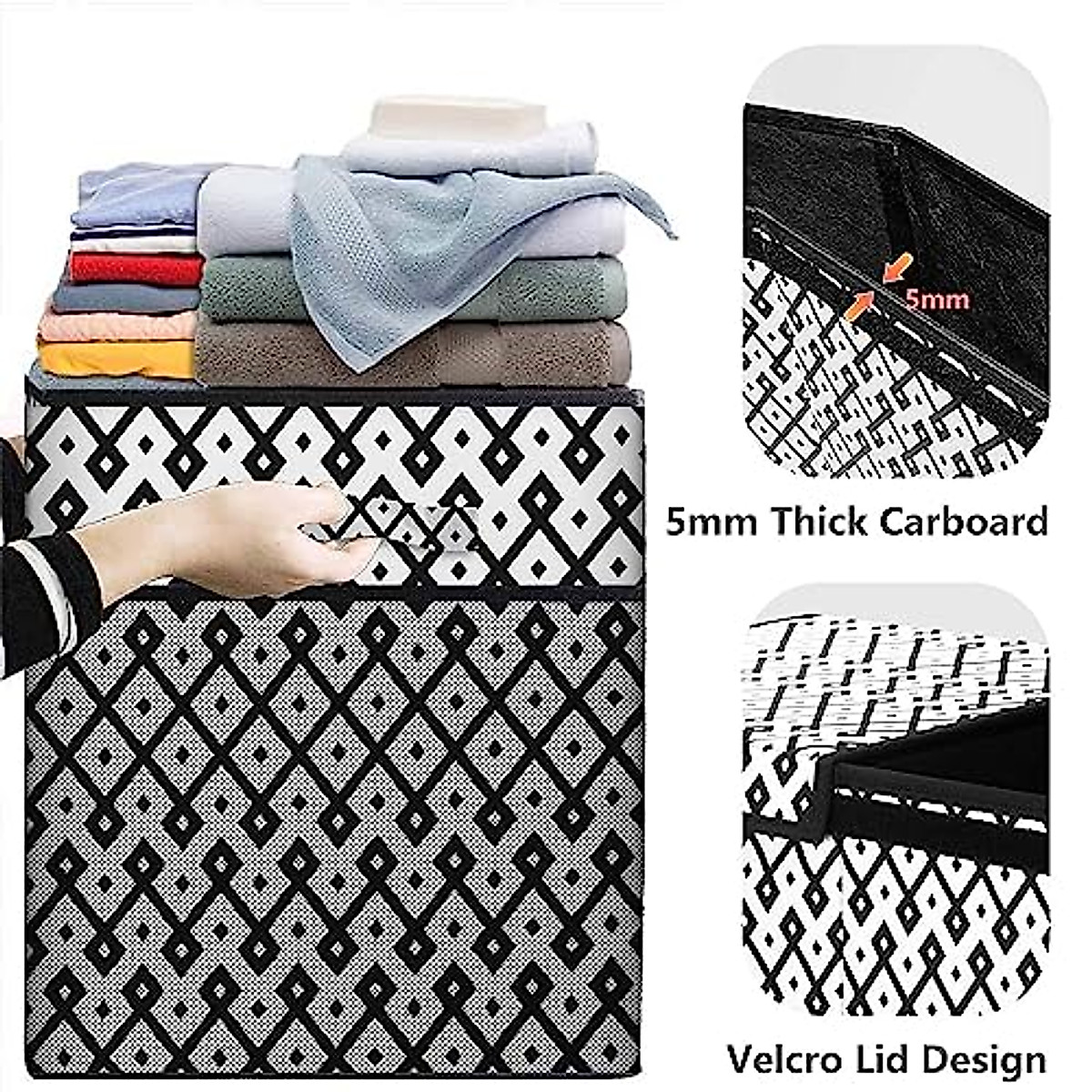 YUNLINLI Toy Box Chest for Boys Girls Toy Organizer and Storage Bins Organizer with Removable Lids Foldable Toy Chest Storage Bin for Playroom Bedroom Large Size 40x14x16inch