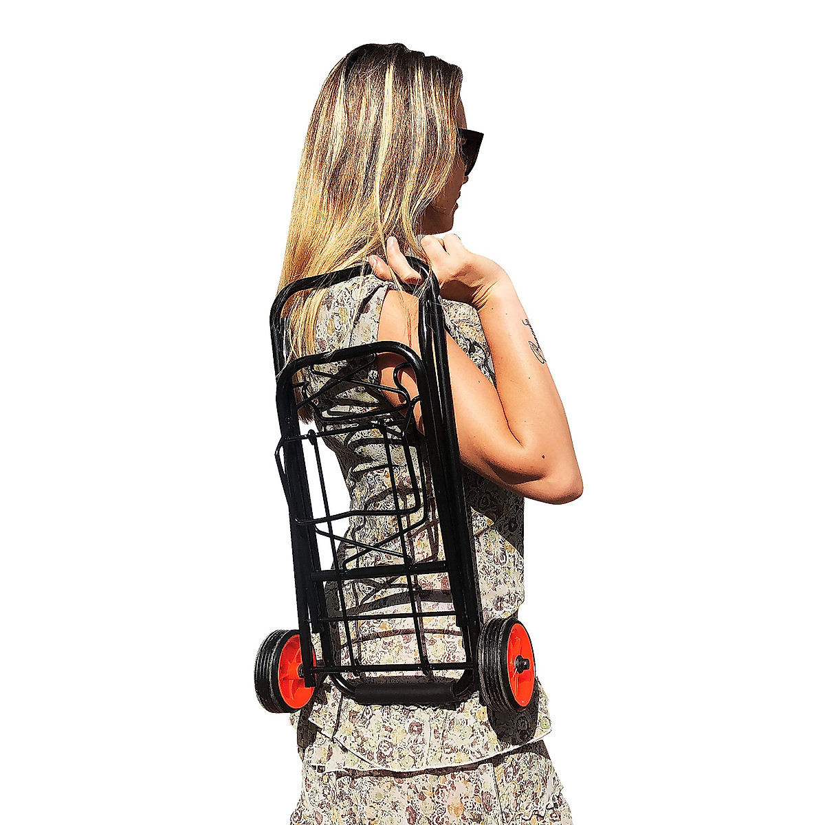 ISOP Shopping Cart Dolly 2 Wheels | Folding Lightweight Hand Truck | Utility Trolley | Portable Foldable | Easy-to-Store - 2 Wheels