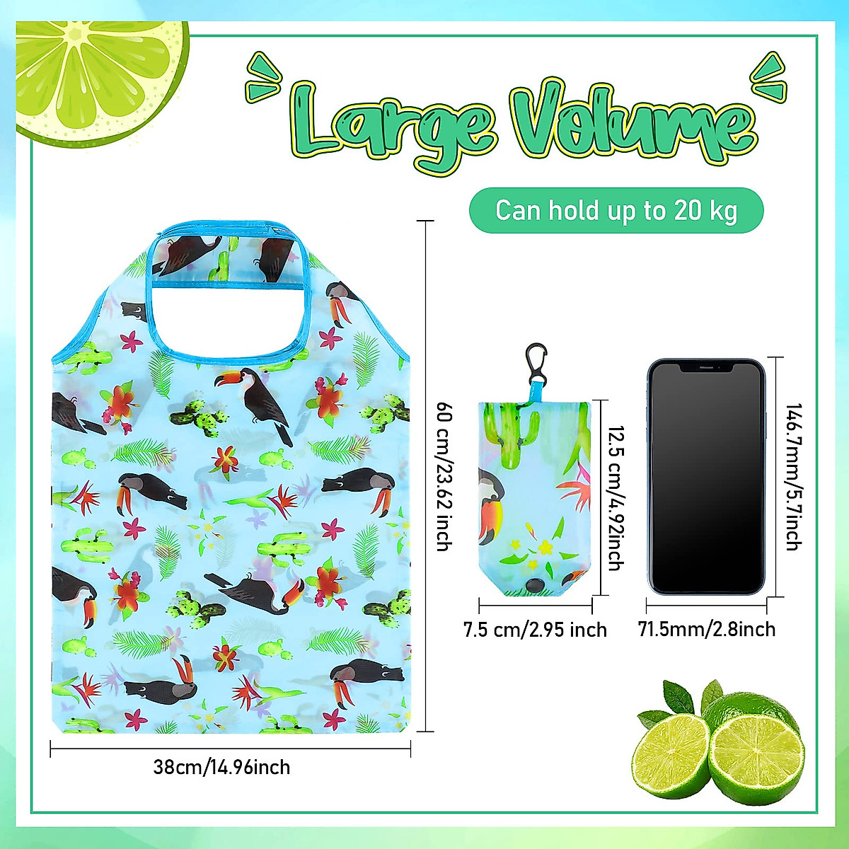 Shappy 34 Pcs Reusable Floral Grocery Bags Foldable Nylon Tote Bags Washable Shopping Bags Extra Large Cute Flower Reusable Bags with Attached Pouch for Women Grocery Shopping Supplies