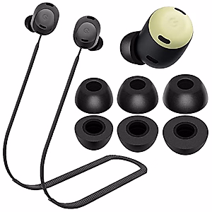 Strap Memory Foam Tips Kit Compatible with Pixel Buds Pro, Anti-Lost Soft Lanyard Neck Rope Cord Leash Comfortable Memory Foam Ear Tips Eartips Compatible with Google Pixel Buds Pro