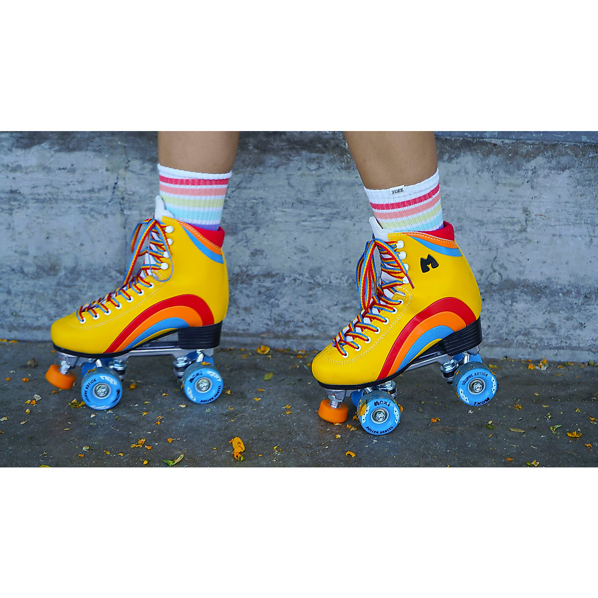 Moxi Rainbow Rider Roller Skate - Fun and Fashionable Womens Roller Skates | Sunshine Yellow | Size 6