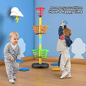Bean bag toss game for kids and adults,Kids sport toys Basket tower toss across game, Indoor Outdoor Backyard Play Toys Games for Kids Adults Family,Kids gifts toys for 3 4 5 6 7 8 year old boys girls