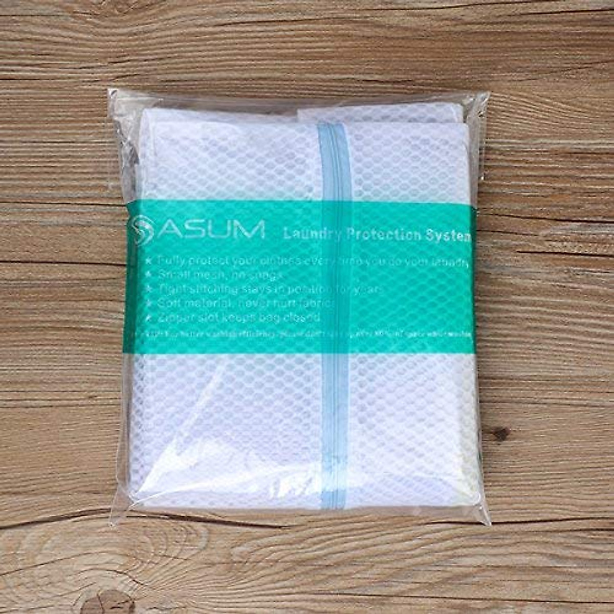 Laundry Bags, SASUM LIFE 3 Pack Zippered Mesh Polyester Wash Bags Premium Durable White for Jeans, Lingerie,Socks,Bra Sweaters, Coats in Washing Machine & Drier (Beehive)