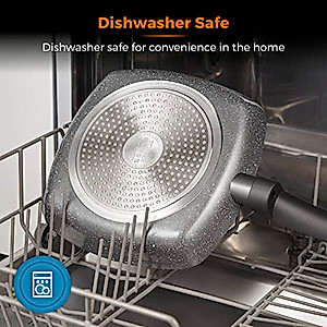 Tower T80336 Cerastone Forged Grill Pan with Non-Stick Coating and Soft Touch Handle, 25cm, Graphite