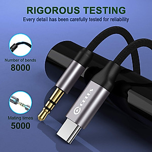 USB-C to 3.5mm DAC Audio Adapter - 3.3ft Aux Cable & Headphone Jack for Google Pixel 7/6/5/4/3/2 XL, Samsung Galaxy S23/S22/S21/S20 FE Ultra, Note 20/10, S9/S8 & More - Car & Home Compatible