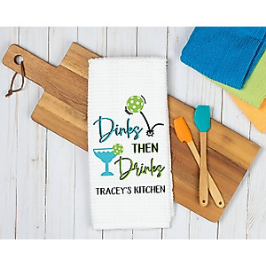 CANARY ROAD Dinks then Drinks Pickleball Towel | Funny Pickleball Kitchen Towel | Pickleball Player Gift | Mothers Day Gift