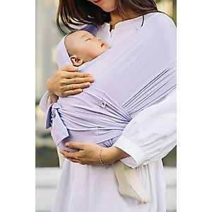 Konny Baby Carrier Elastech Luxury Carrier Wrap, Easy to Wear Baby Wrap Carrier, Perfect Essentials Cloths for Newborn Babies up to 44 lbs, (Lavender, L)