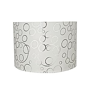 Aspen Creative 31163 Transitional Drum (Cylinder) Shaped Spider Construction Lamp Shade in White, 16" wide (16" x 16" x 11")