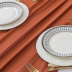 flohar 1Pack 10ft Chiffon Table Runner 29x120 Inch Sheer Romantic Table Runner for Wedding Birthday Party Bridal Shower Outdoor Decoration-Rust