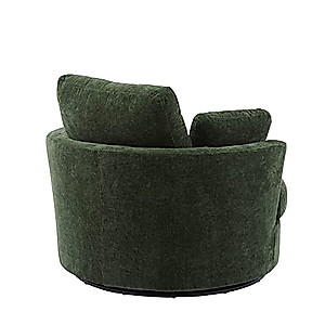 Oversized Swivel Accent Barrel Chair with 3 Pillows,Modern Comfy Upholstered 360 Recliner Sofa Cozy Club Chaise Leisure Round Loveseat Lounge Armchair for Living Room/Bedroom/Hotel/Nursery/Office