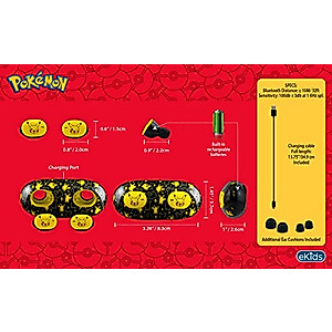 eKids Pokemon Bluetooth Earbuds with Microphone, Kids Wireless Earbuds with Charging Case for Ear Buds, for Fans of Pokemon Gifts and Merchandise
