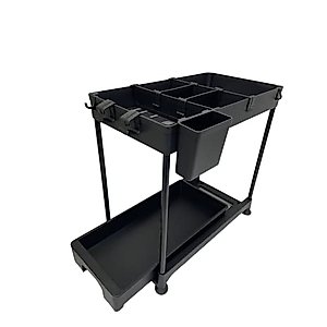 TIDY HOMES 2-Tier Under Sink Sliding Organizer - Premium Pull Out Storage Organizers with Dividers and Accessories for The Kitchen, Bathroom, Home Office, Full Size Cleaning Supplies, And Much More