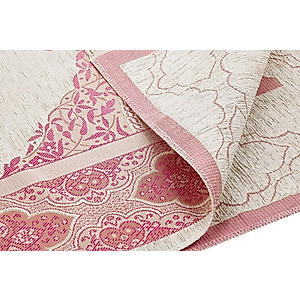Muslim Prayer Rug with Prayer Beads | Janamaz | Sajadah | Soft Islamic Prayer Rug | Islamic Gifts | Prayer Carpet Mat, Chenille Fabric, Fuchsia