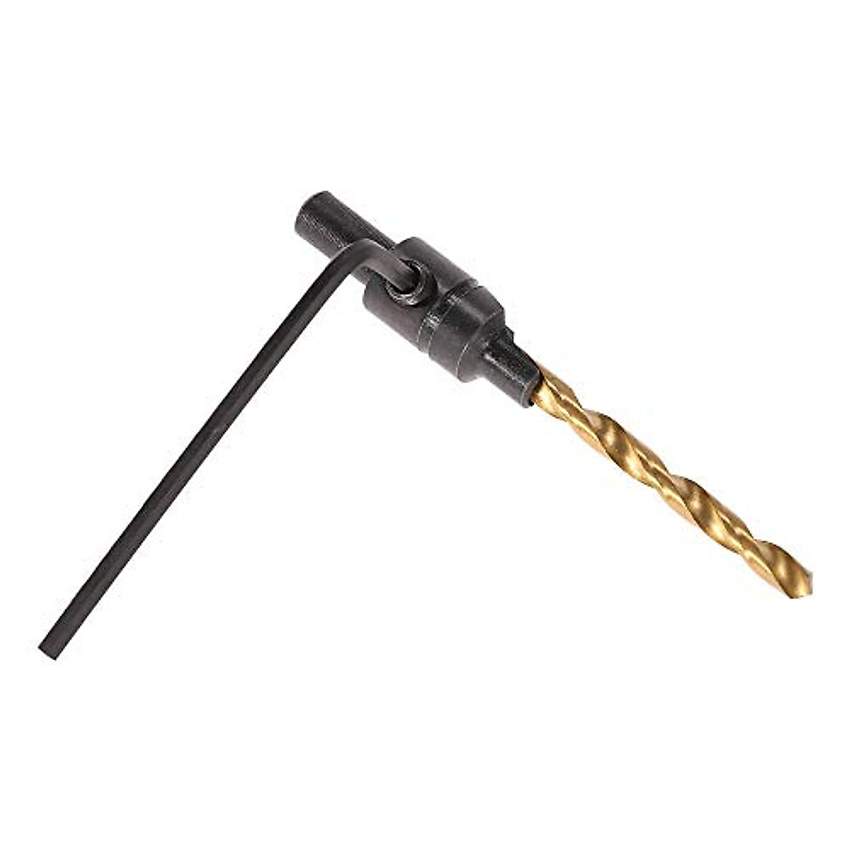 Titanium Coated Wood Countersink Drill Bit Set, 1/4” Round Shank, 6#8#10#12#14 HSS for Screw Pilot Hole Drilling, 5Pcs