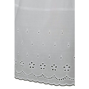 100% Cotton Dress Christening Gown Baptism Gown with Lace Border (Newborn (Birth-7 lbs)) White