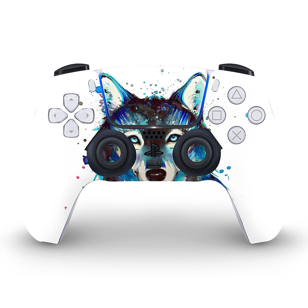 Head Case Designs Officially Licensed Pixie Cold Ice Wolf Art Mix Vinyl Faceplate Sticker Gaming Skin Case Cover Compatible with Sony Playstation 5 PS5 Disc Edition Console & DualSense Controller