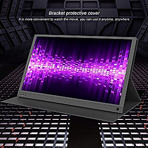 15.6-inch Portable Monitor Cell Phone Computer External with Screen/Split Screen Device HD IPS Screen (Color : Black)