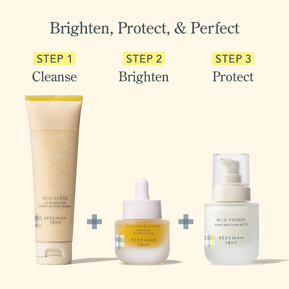 Beekman 1802 Milk Primer for Face - Oxybenzone & Fragrance Free - 0.5 oz - SPF 35 Mineral Sunscreen, Moisturizer & Makeup Primer - Invisible & No White Cast - Good for Sensitive Skin - Cruelty Free
