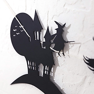 Black Witch Banner - Halloween Witch Banner, Witch Bunting(Witch Banner)