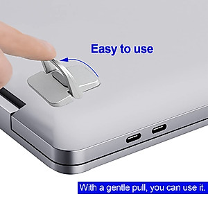 Qiveno 2Pcs Self-Adhesive Keyboard Stand for Desk, Adjustable Laptop Stand Riser Feet, Aluminum Portable Laptop Kickstand Aluminum Stable for MacBook, 10-18" Laptop, iPad(Silver)