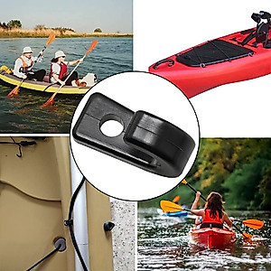 JJHXSM 16pcs 1" Nylon Buckle J-Hooks Black Lashing Hooks for Bungee Cord Yacht Kayak Accessories