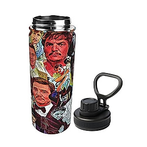 Eevikion Pedro Actor Pascal Stainless Steel Insulated Tumbler Sports Water Bottle Hot and Cold Travel Cup 18oz