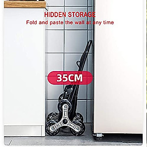 ATAAYHousehold Portable Shopping cart Foldable Hand Trolley Trolley Trolley 35L Large Capacity with Stairs and Waterproof Function (Blue 99 * 35 * 30.5cm) (Blue 99 * 35 * 30.5cm)