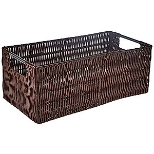 Whitmor Rattique Small Storage Tote Java