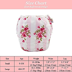 Babygoal Baby & Toddler Girl Swim Diapers, Reusable Adjustable Washable One Size Fits 6M-3T Gifts and Swimming Lessons 3 Pack 3ZSD01