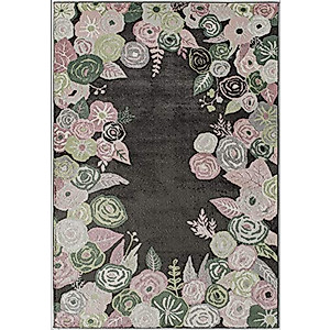 Rugs America Onyx & Pink Blooms Transitional Rug Royal Blossom Pink Onyx VA35C 2'0"X4'0" Area Rug