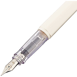 PILOT Kakuno Medium-Nib Fountain Pen, White Body Soft Blue Cap (FKA-1SR-SLM)