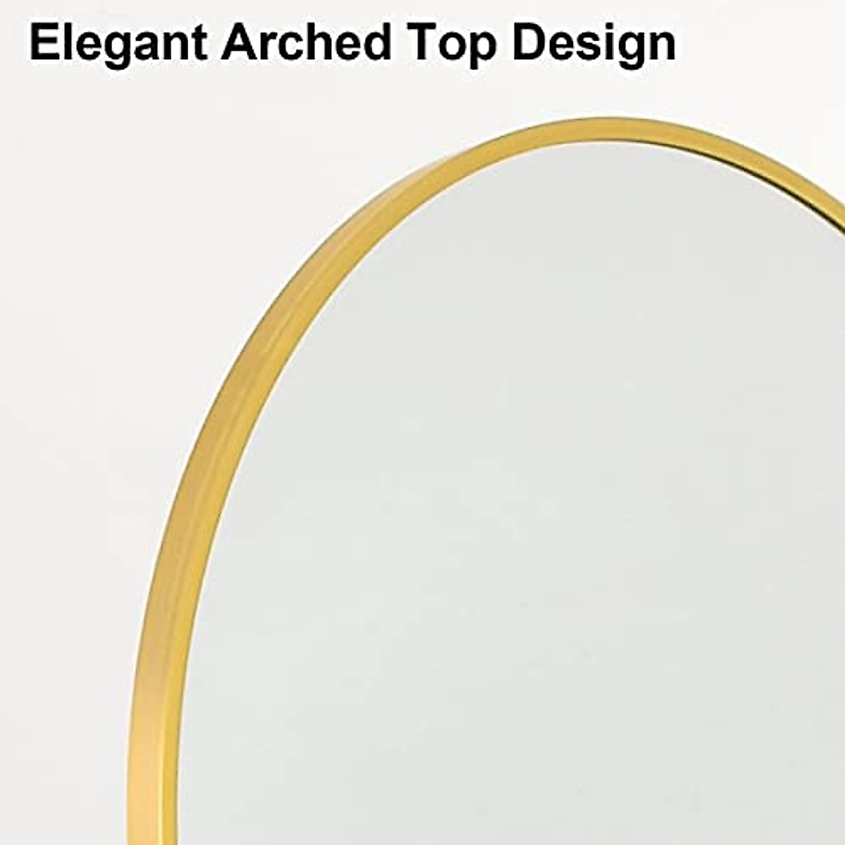 GLSLAND-21x64 inch Arched Full Length Mirror-Aluminum Alloy Frame High Definition-Full Body Mirror for Bedroom or Living Room