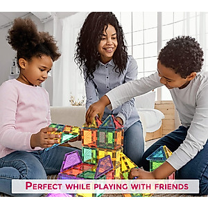 MagVision 60-Piece Magnetic Building Tiles Set, Stem Magnetic Building Blocks, Extra Strong and Safe Magnets, Stem Toys, Magnetic Blocks, Educational Toys for Children Ages 3+ Years