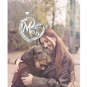 TIIMG Mema Necklace Grandma Gifts Best Mema Gifts Mothers Day Gift Gift for mema (MEMA ST necklace)