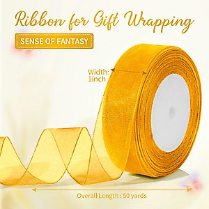 3PCS Halloween Ribbon for Gift Wrapping 1 Inch 150 Yards Halloween Decorations Sheer Wrapping Ribbon for Halloween Gifts Ribbons for Crafts Halloween Party Favors Thin Ribbon for Flower Bouquet