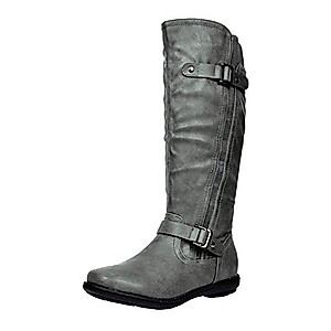 DREAM PAIRS Women's Faux Fur-Lined Knee High Winter Boots Fall Tall Boots,Size 10,Grey,TRACE