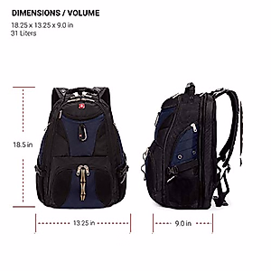 SwissGear 1900 Scansmart TSA 17-Inch Laptop Backpack, Blue/Black