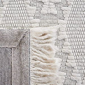 Safavieh Marbella Collection 8' x 10' Ivory MRB202A Handmade Boho Trellis Fringe Wool Living Room Dining Bedroom Area Rug