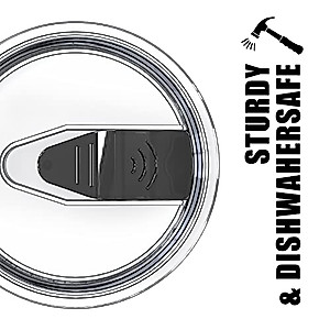 BTSD-home 30 oz Tumbler Lids 2 Pack Fit for Old Style RTIC, YETI Rambler, Ozark Trail and More, Replacement Lid for Coffee Mug Spill Proof Resistant Slide Cover, Black