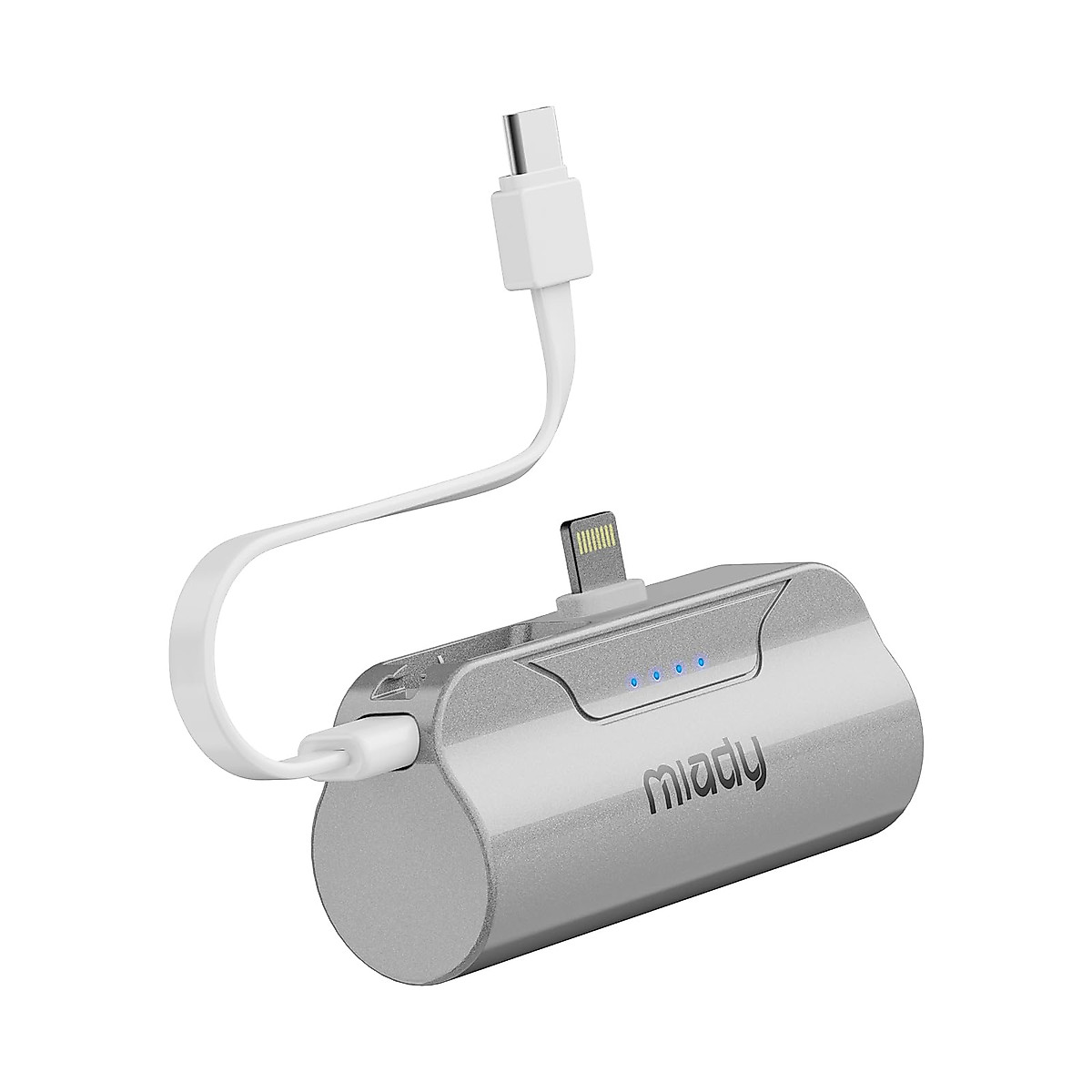 Miady 5000mAh Mini Portable Charger for iPhones, MFI-Certified Portable Phone Charger, Backup Battery Pack Charger Compatible with iPhone 14/13/12/11/X/XS/XR/8/7/6/5 Series (Silver)