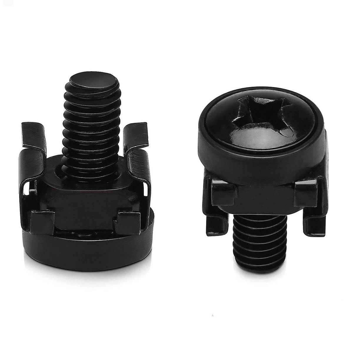 kwmobile 50 Pack M6 Cage Nuts, Bolts and Washers Kit - Cage Nuts Set With Tool for Installation Extraction - For Patch Panel Rack Mount - Black