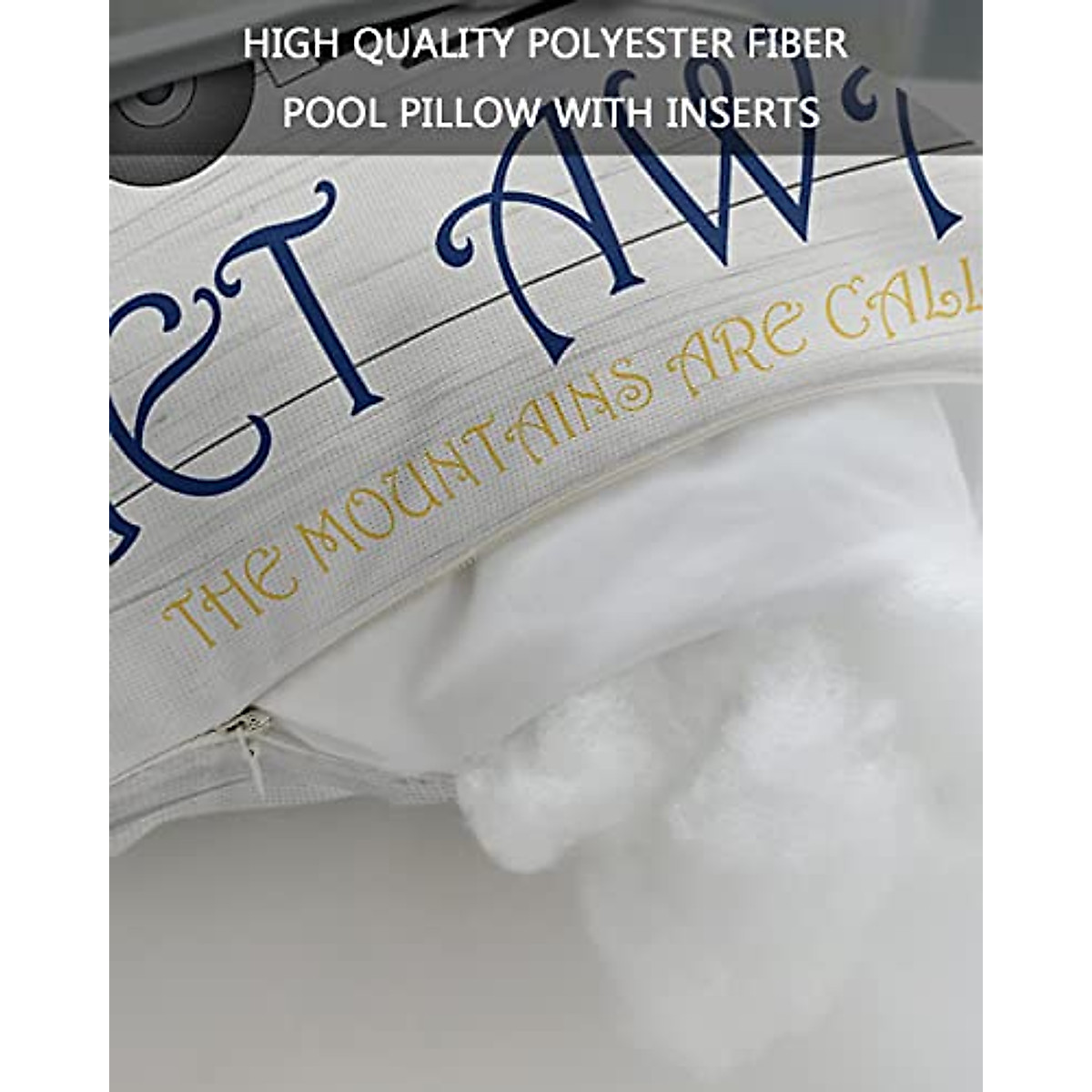 Recliner Head Pillow Ledge Loungers Chair Pillows with Insert Cute Blue Camper Summer Travel Rustic Wood Grain Lumbar Pillow with Adjustable Strap Outdoor Waterproof Patio Pillows, 2 PCS