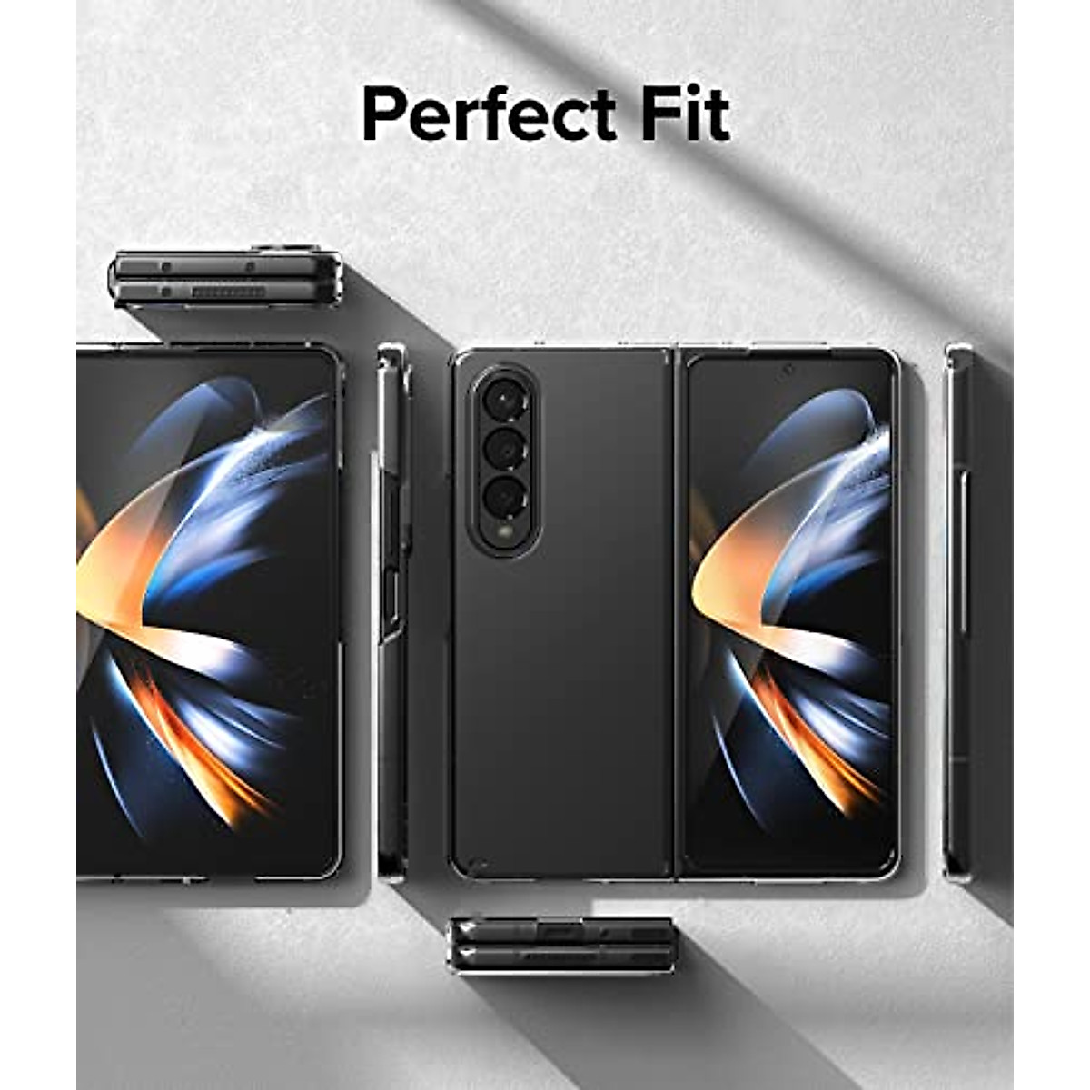 Ringke Slim [Anti-Yellowing Material] Compatible with Samsung Galaxy Z Fold 4 5G Case (2022) for Minimalist Yet Sturdy, Solid Sleek Transparent Cover with Non-Slip Pad for Galaxy Z Fold4 - Clear