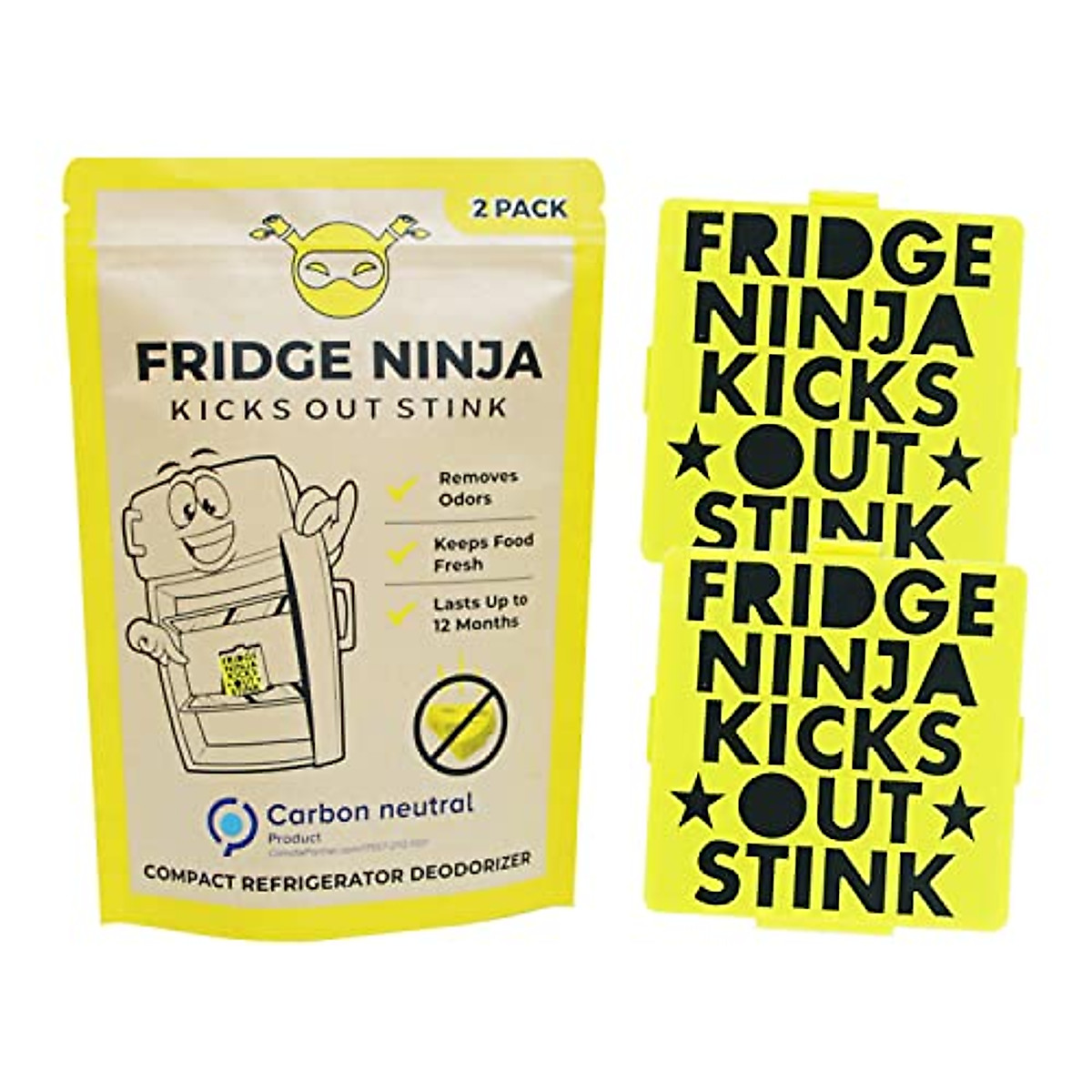Refrigerator, Fridge, Freezer Deodorizer and Odor Eliminator (2 Pack) and Trash Can Deodorizer and Odor Eliminator (2 Pack)